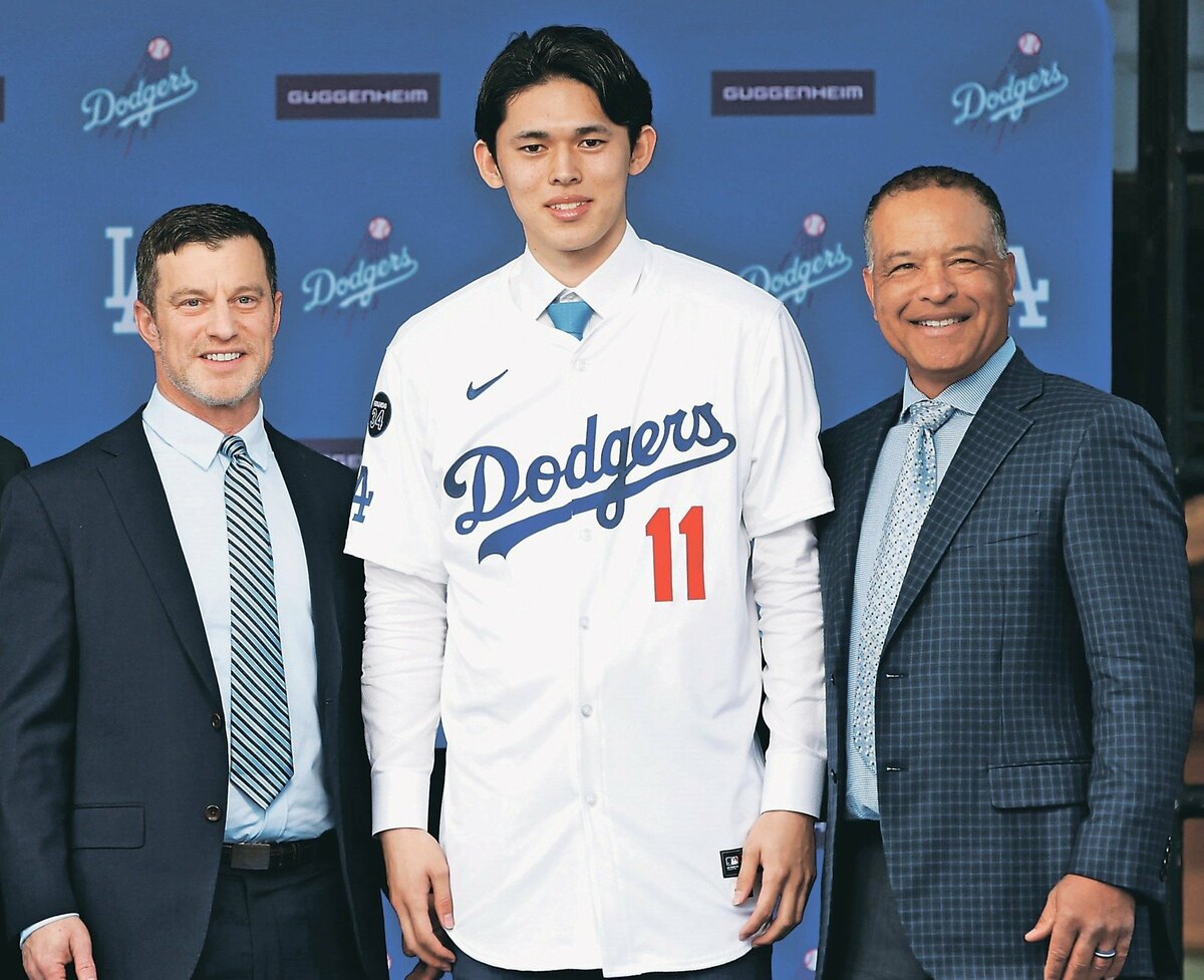 佐々木 背番号11 ドジャース本拠で入団会見、「ゼロからのスタート」｜北日本新聞webunプラス