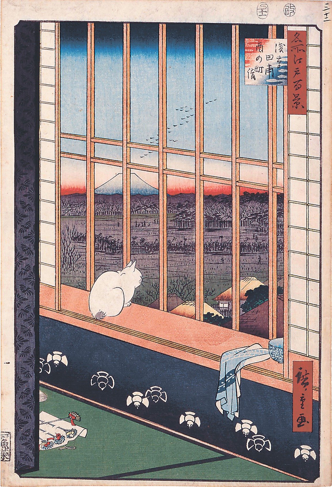 花のお江戸の動物たち（1）歌川広重「名所江戸百景 浅草田甫酉の町詣」 1857（安政4）年（東京都江戸東京博物館蔵、前期展示）｜北日本新聞webunプラス