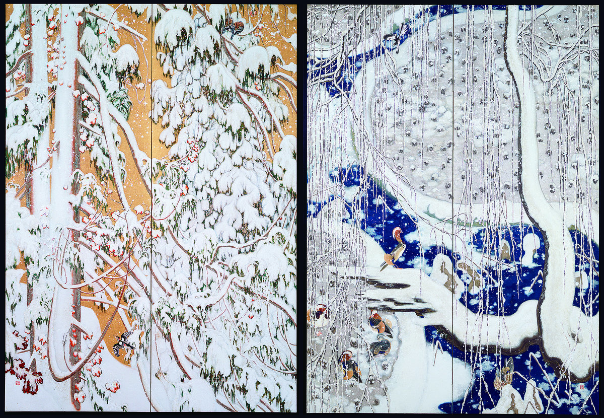 雪と色彩の陣取りゲーム／『雪』 石崎光瑤【南砺市立福光美術館・art report （20）】｜北日本新聞webunプラス