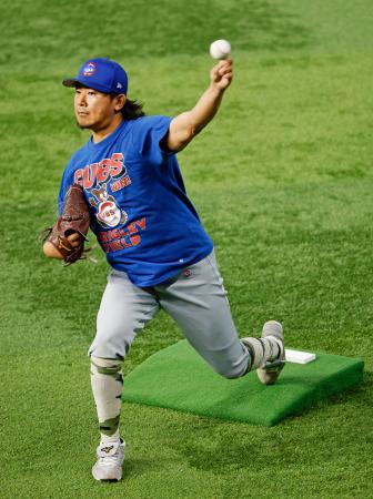 今永、傾斜でキャッチボール｜北日本新聞webunプラス