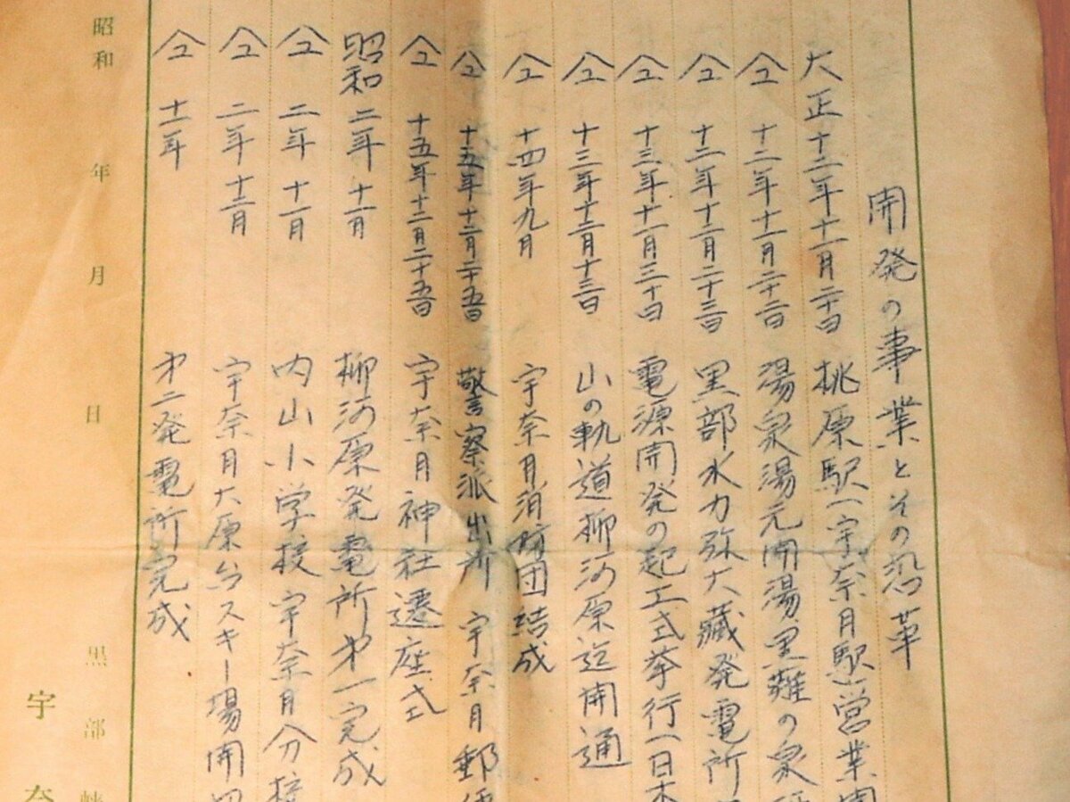 黒部・宇奈月開湯は11月22日 メモに大正12年の日付、当時の駅長「お湯到着」｜北日本新聞webunプラス