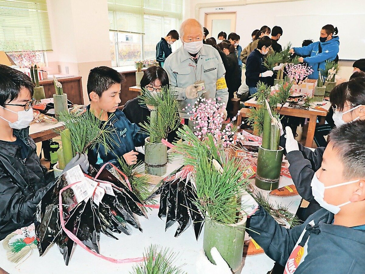 新たな気持ちで迎春を 氷見・湖南小児童、被災者思い門松作る｜北日本新聞webunプラス