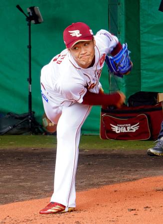 楽天・則本、ブルペンで35球｜北日本新聞webunプラス