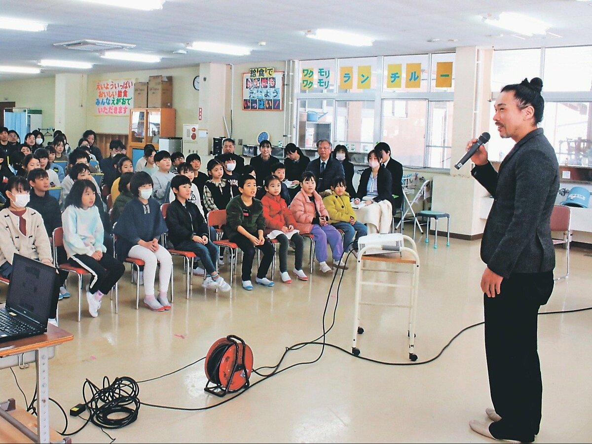 古里・立山町は魅力いっぱい 地域おこし隊「Mr．玄米」の大石さん、釜ケ渕小で学び語る｜北日本新聞webunプラス