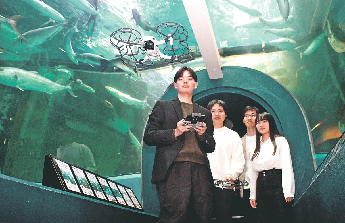 魚津水族館PR動画撮影 東洋大生が魅力発信、AI活用でブリの生態紹介｜北日本新聞webunプラス