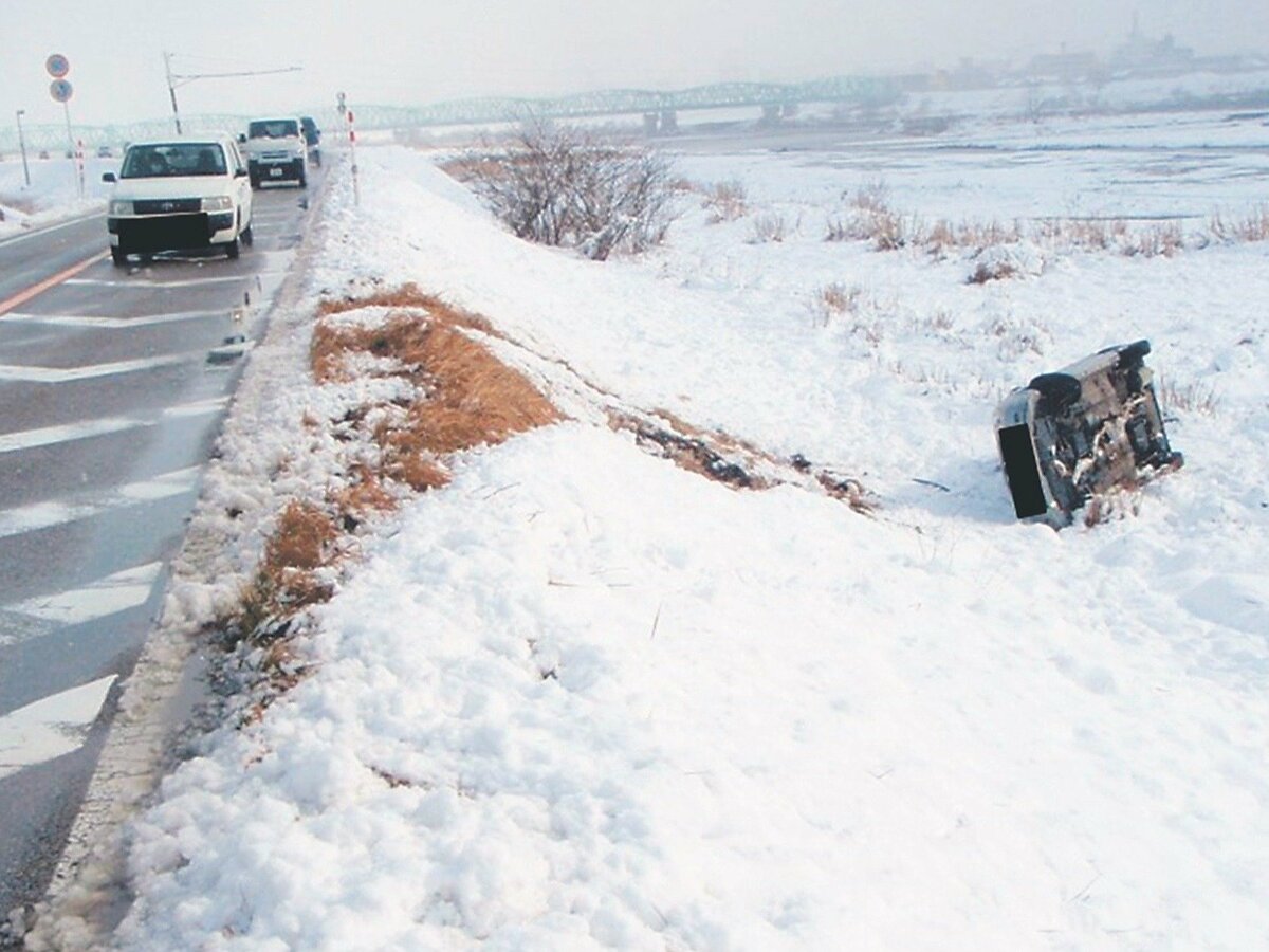 堤防道から車転落多発 県内24年度11件、冬季は凍結でリスク増大｜北日本新聞webunプラス