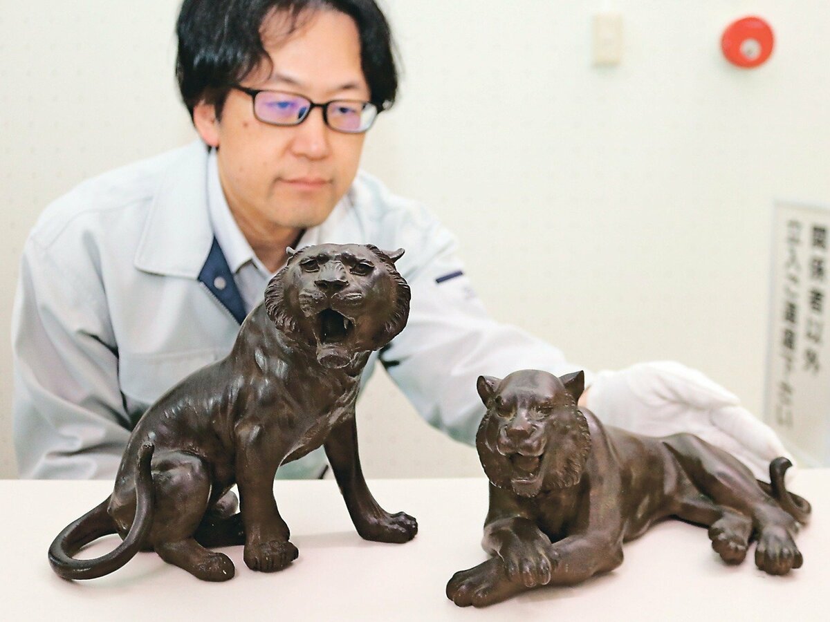 「鋳銅虎」ペアの雌か、収蔵品に類似 高岡市博物館、市民から借り受け展示｜北日本新聞webunプラス