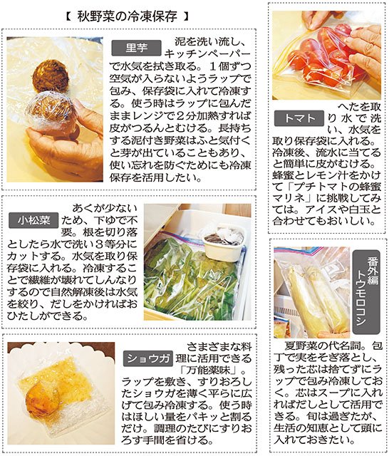 すぐ冷凍、乾燥厳禁 野菜ソムリエ上級プロ・田中美弥さん（富山）に聞く保存術｜北日本新聞webunプラス