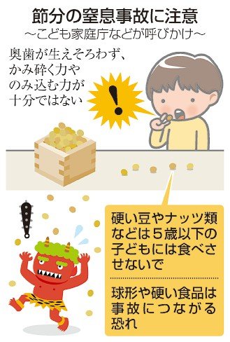 鬼退治の豆、幼児の誤嚥に注意 2日節分｜北日本新聞webunプラス
